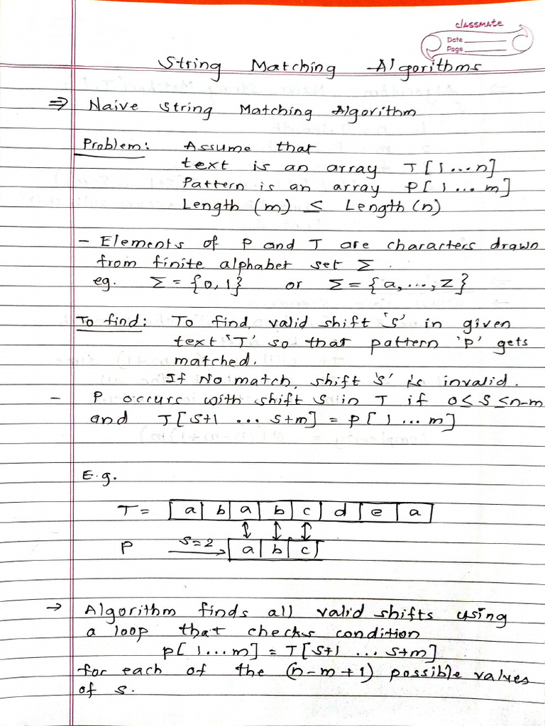 Naive String Matching Analysis of Algorithm | PDF
