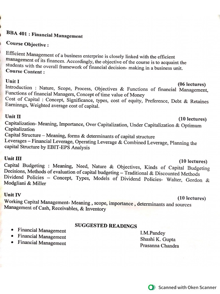 Bba 4 Syllabus | PDF