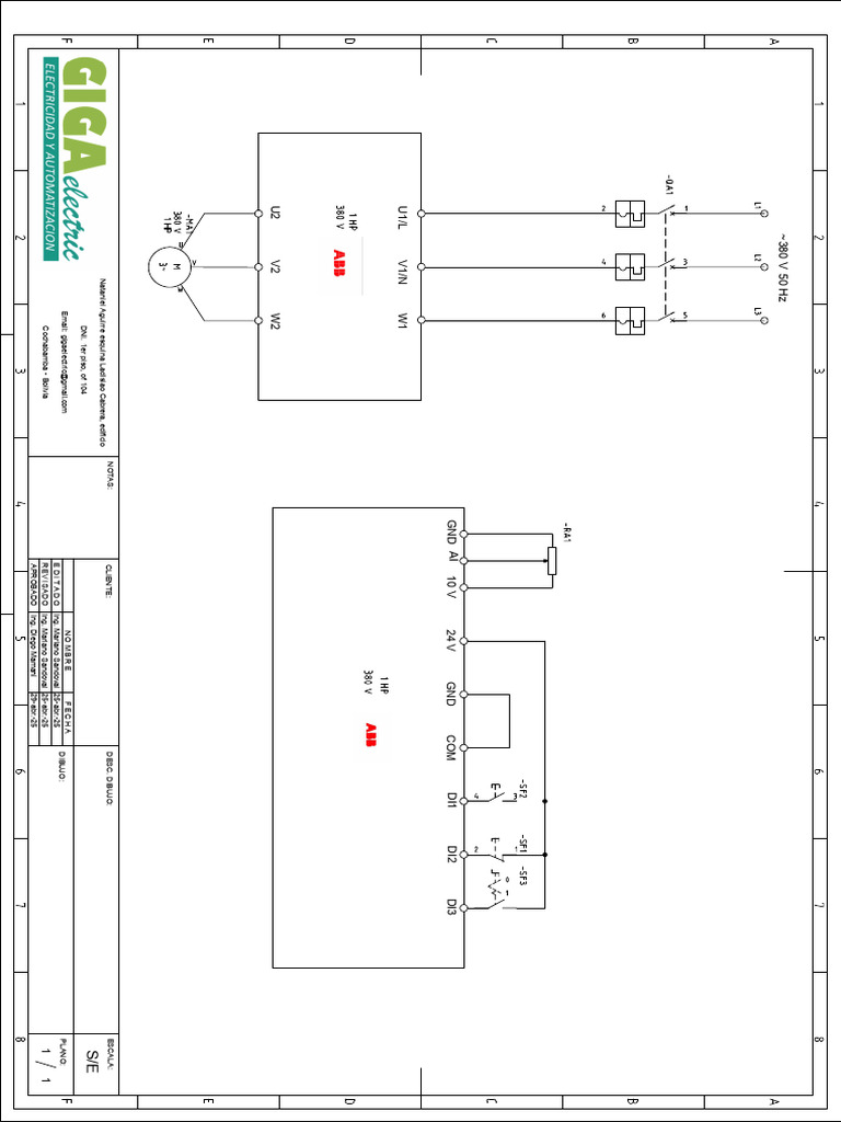 Diagrama de Conexión Variador Abb | PDF