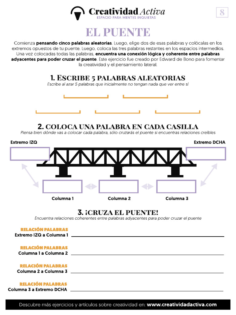 Ejercicio El Puente Creatividad Activa | PDF