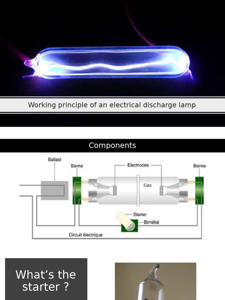 Working Principle of An Electrical Discharge Lamp Powerpiont | PDF