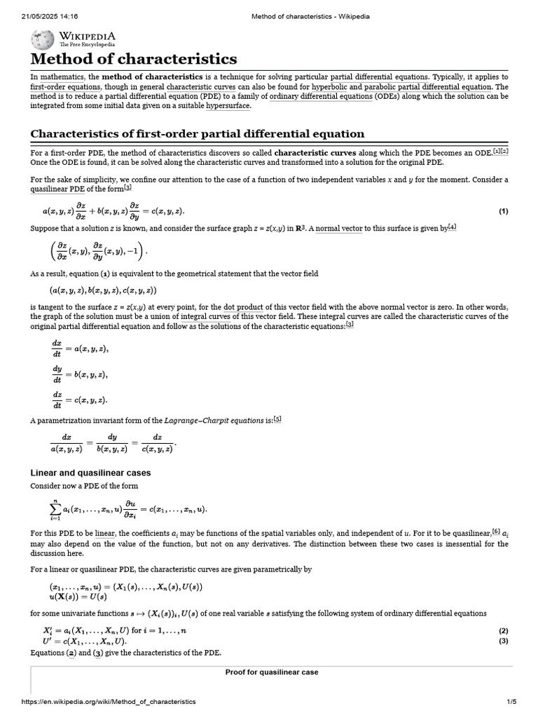 Method of Characteristics | PDF | Geometry | Mathematical Objects