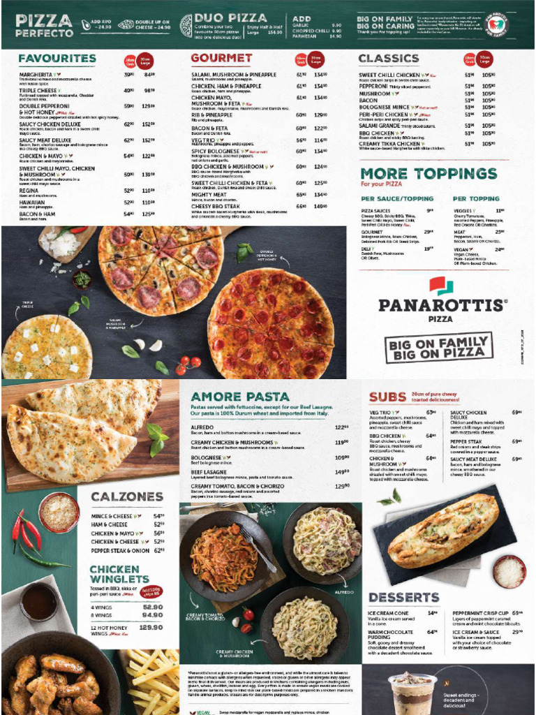 Pex Panarottis Pizza Express Counter Menu July STD Asset Hub 9196d92d51 | PDF