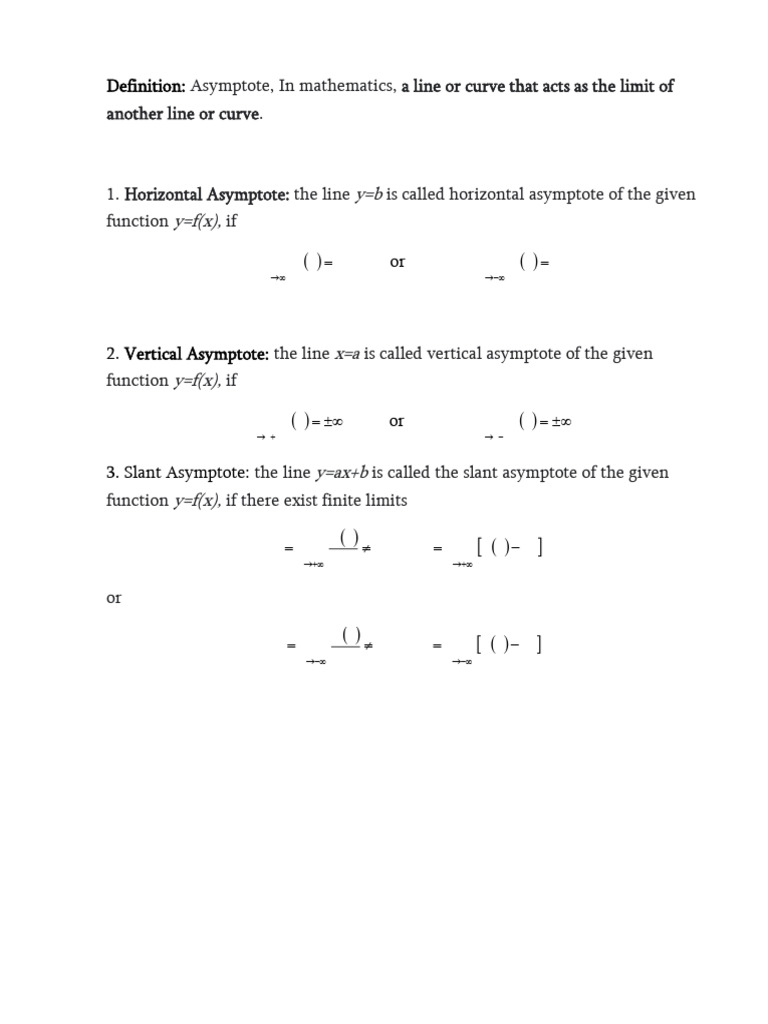 Asymptotes Types | PDF