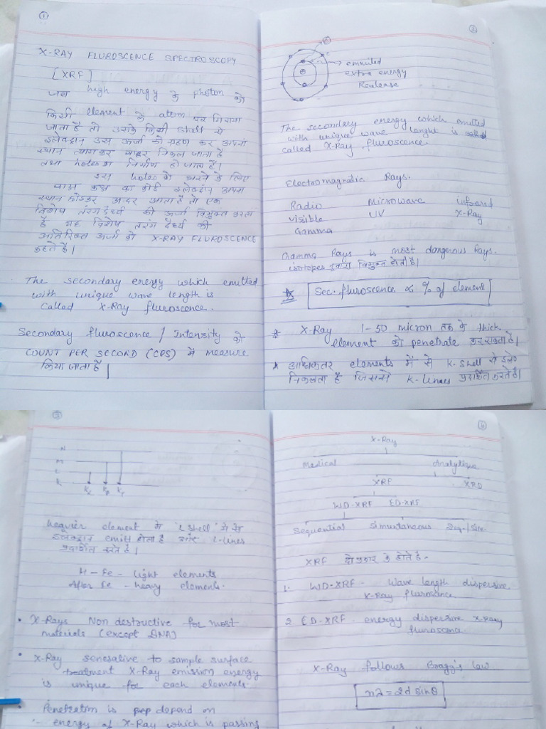 XRF and Calibration Hand Written Notes | PDF
