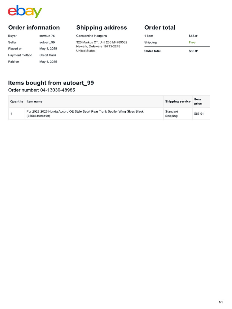 Receipt Spoiler | PDF
