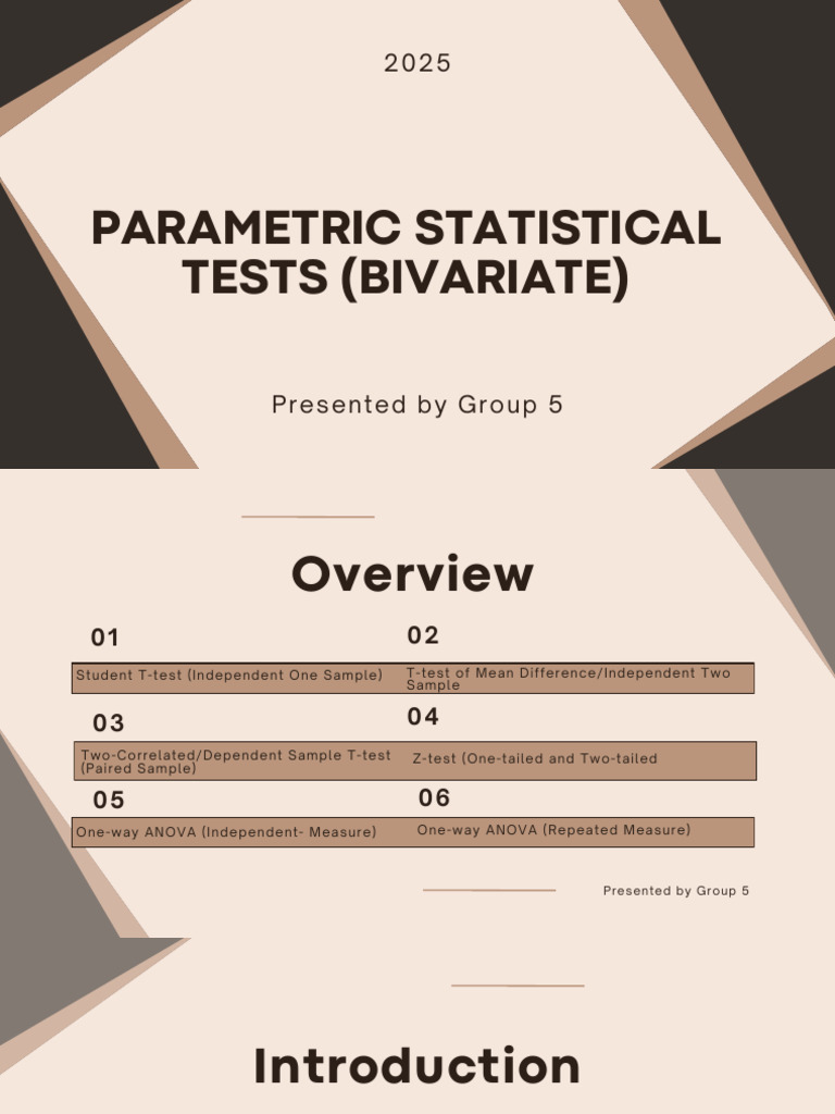 Group 5 Parametric Statistics | PDF | Student's T Test | P Value