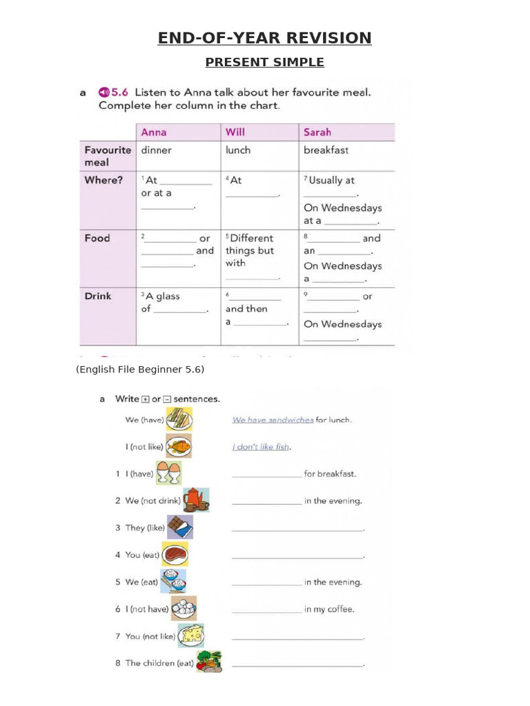 End of Year Revision | PDF