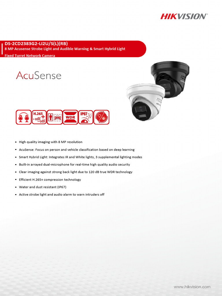 DS-2CD2383G2-LI2U SLRB Datasheet 20240929 | PDF | Camera Lens | Field Of View