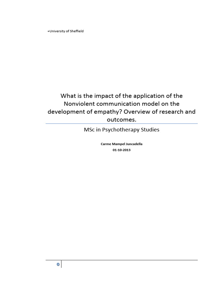 What Is The Impact of The Application of The Nonviolent Communication ...