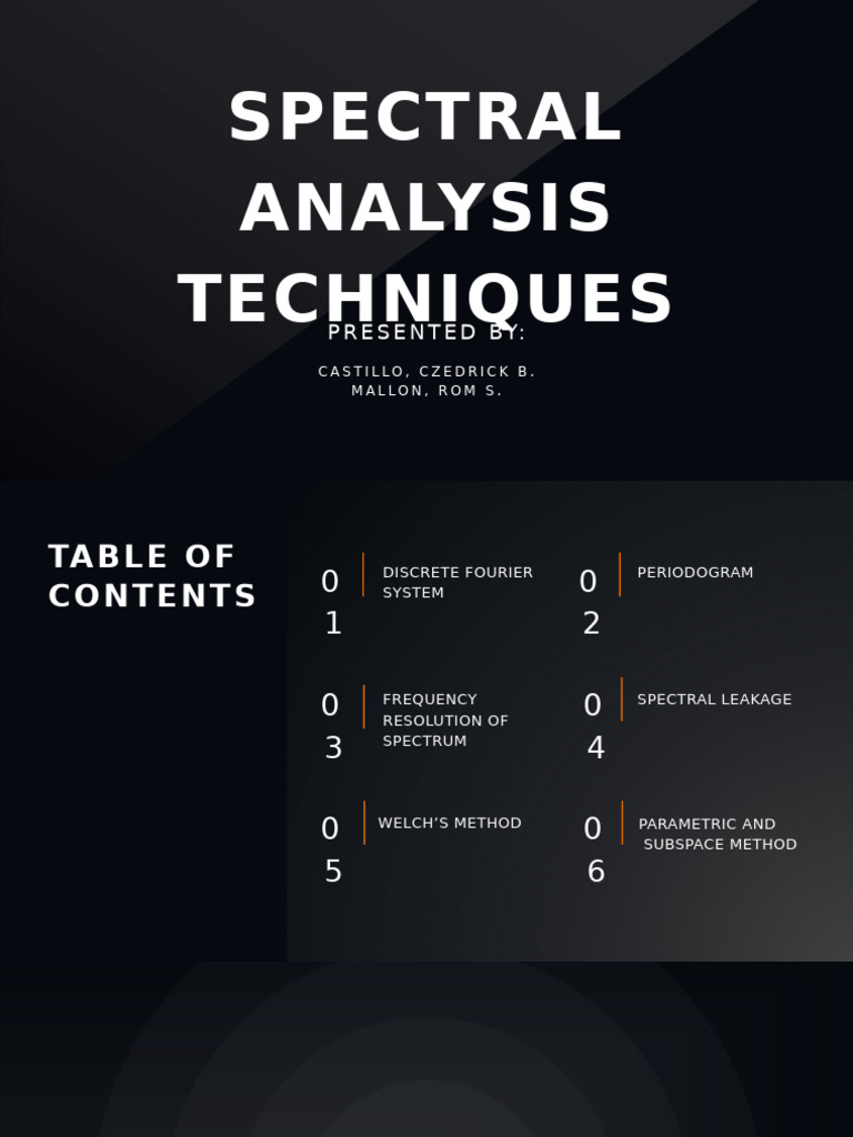 Spectral Analysis Techniques | PDF