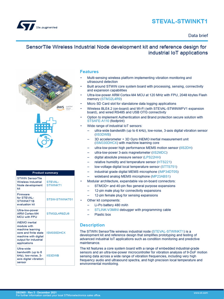 Steval Stwinkt1 | PDF | Internet Of Things | Microcontroller