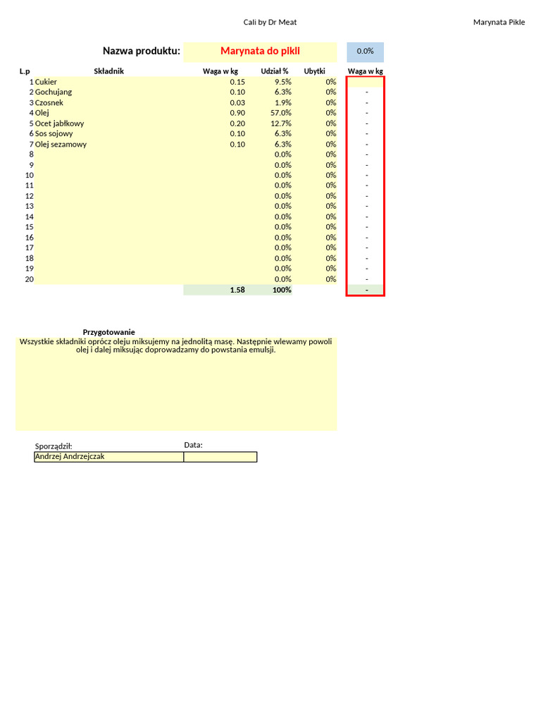 Marynata Do Pikli Kalarepaogorek | PDF