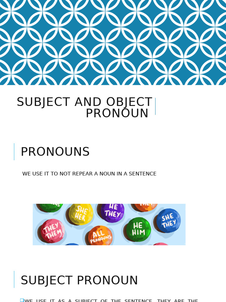 Subject and Object Pronoun | PDF