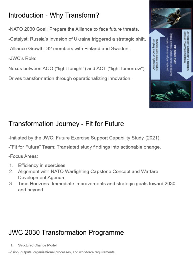 JWC - 2030 Transformation Programme | PDF