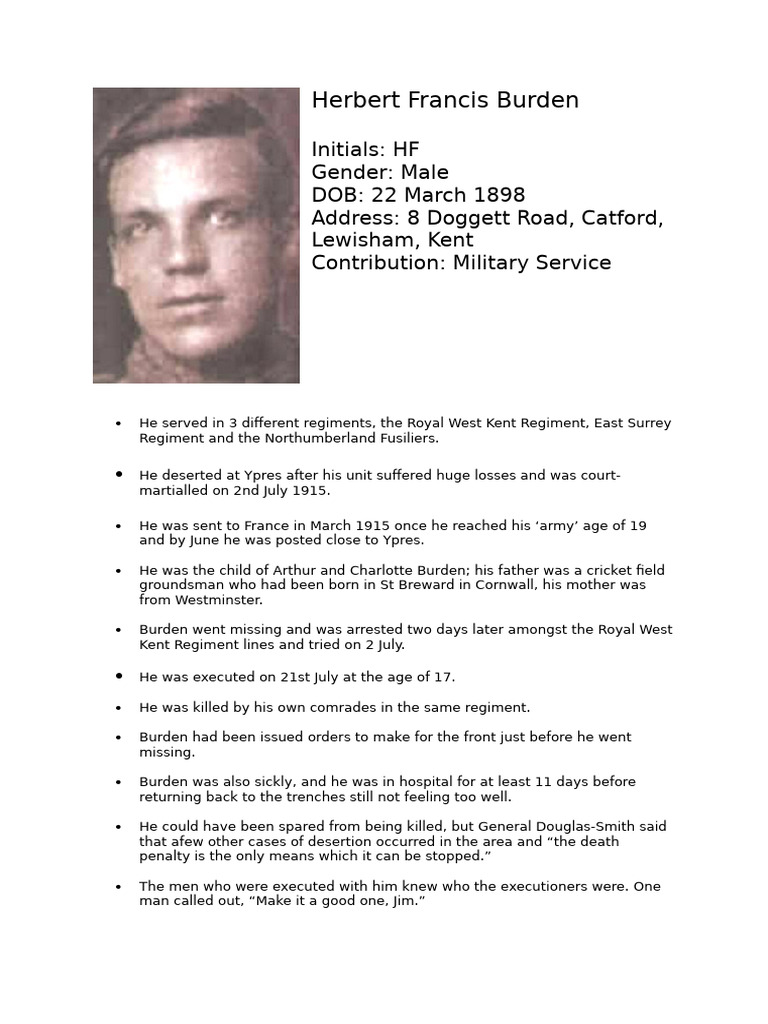 Herbert Francis Burden | PDF