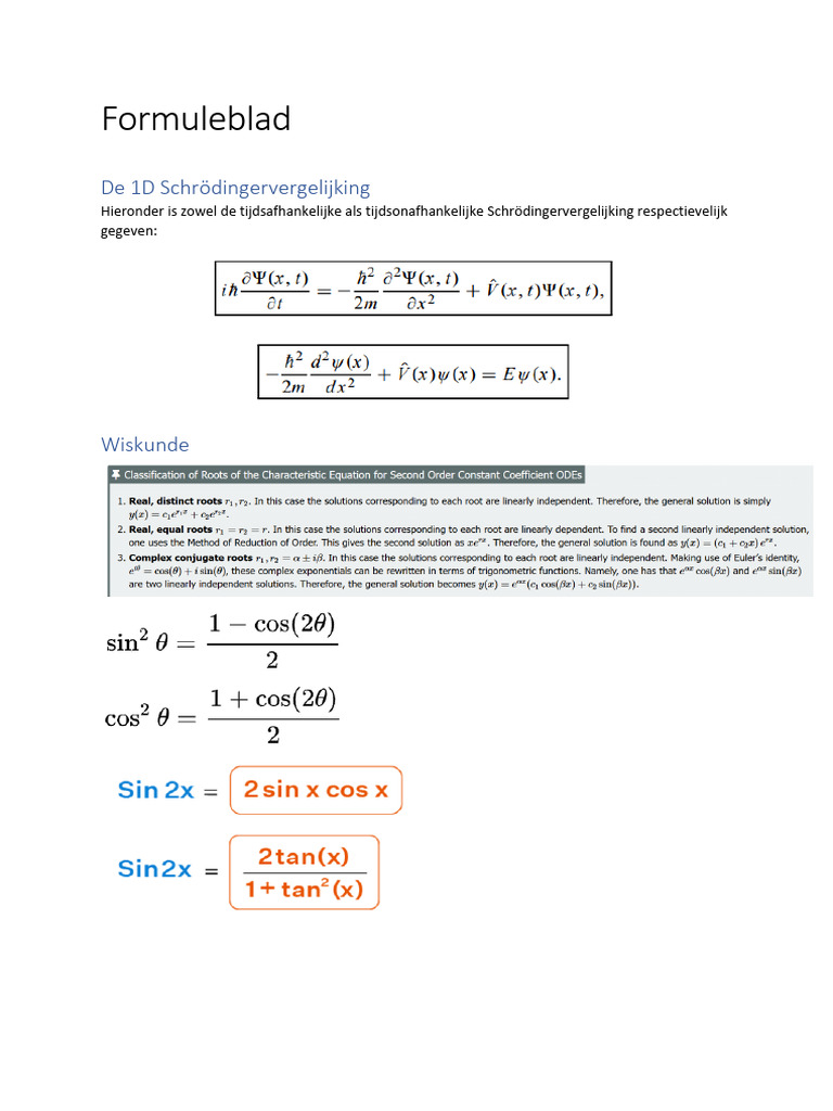 Formuleblad | PDF