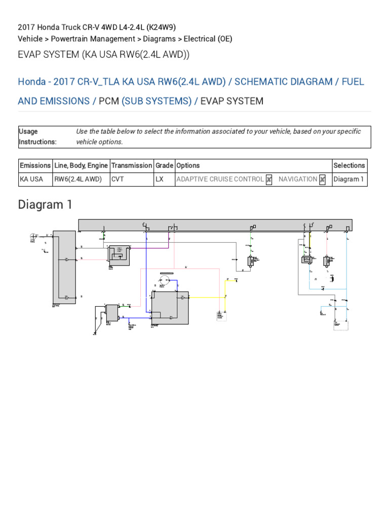 2017 CR-V EVAP System Diagram | PDF | Manufactured Goods | Vehicles