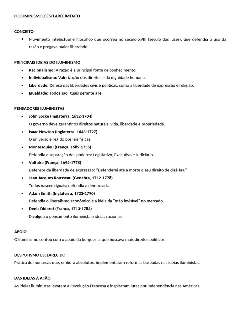 O Iluminismo | PDF