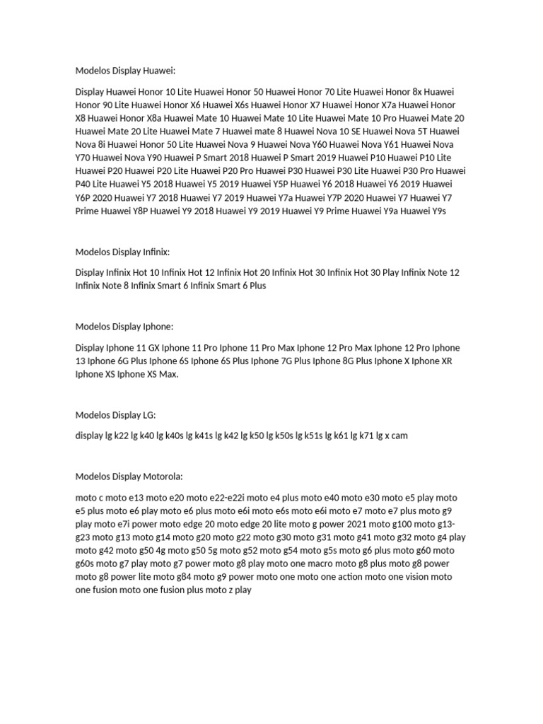 Marcas y Modelos TAG Page FixMe | PDF | I Phone | Xiaomi