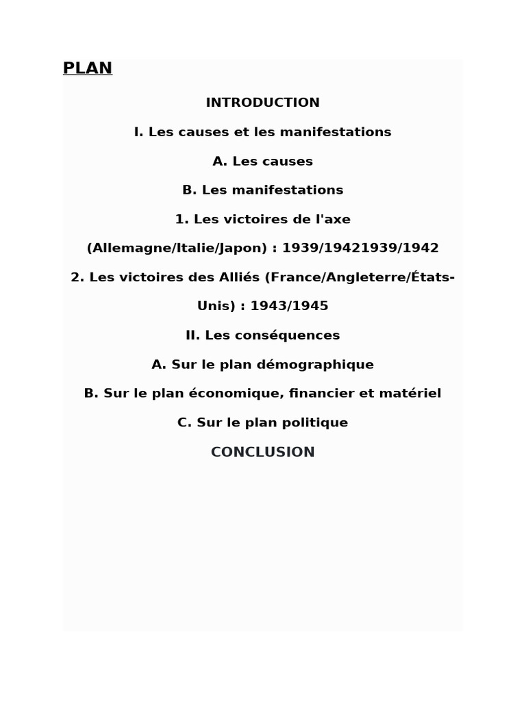 Causes de la Seconde Guerre Mondiale | PDF | Seconde Guerre mondiale ...