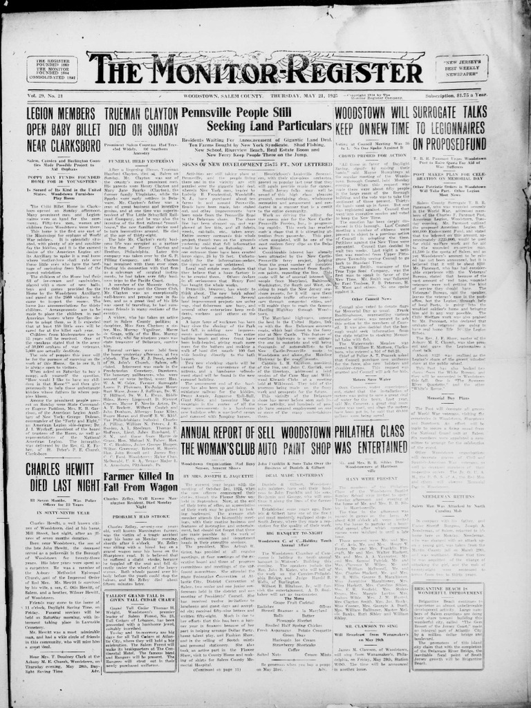 The Monitor-Register. (Volume), May 21, 1925, Image 1 | PDF