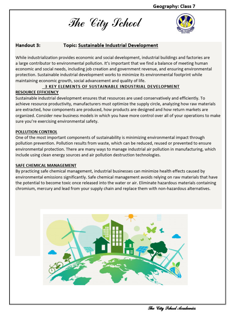 Handout 3-Sustainable Industrial Development | PDF | Sustainability | Pollution