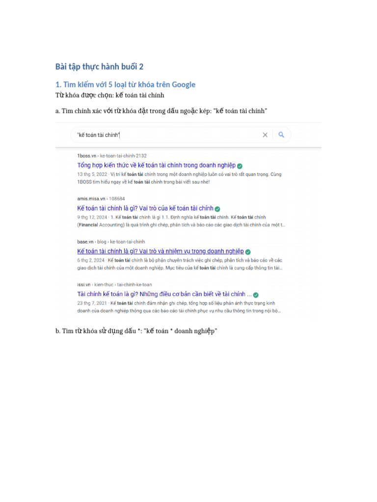 Bai Tap Thuc Hanh Buoi 2 | PDF