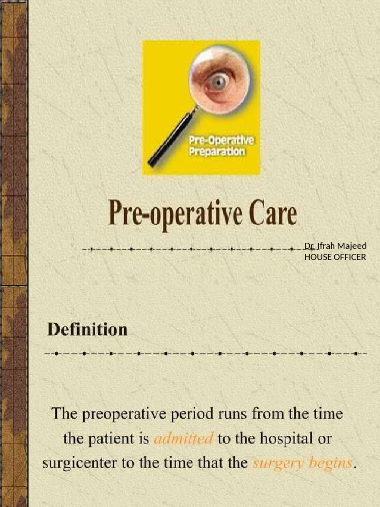 Pre-Op Care | PDF