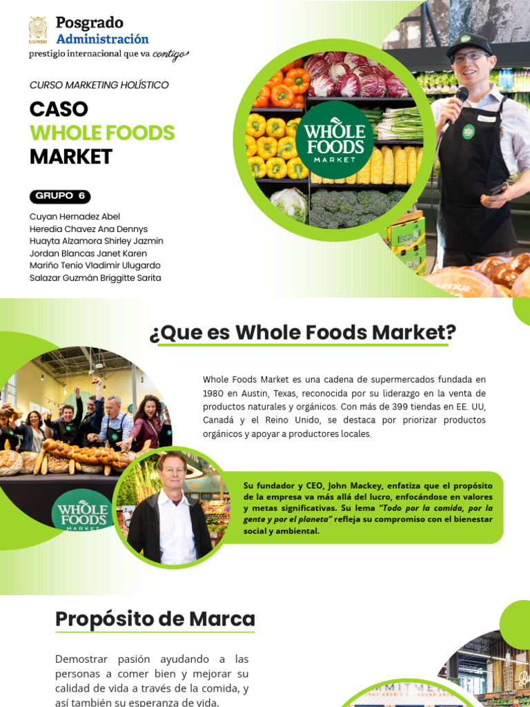 Caso Whole Foods Market - Grupo 6 | PDF | Marketing | Business