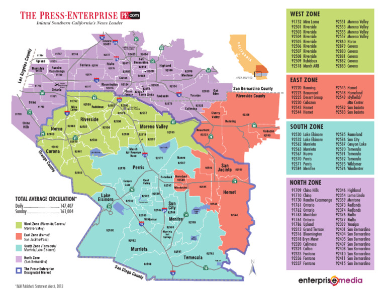 Inland Southern California ZIP Codes List | PDF