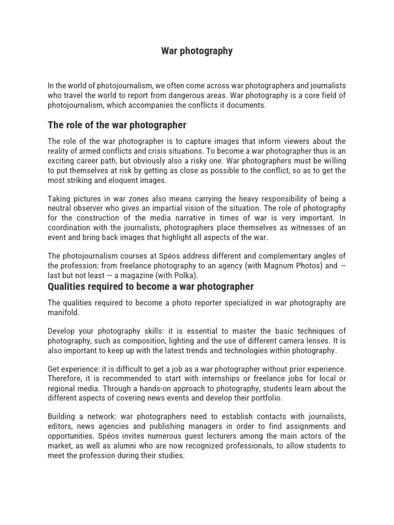War Photography | PDF | Imaging