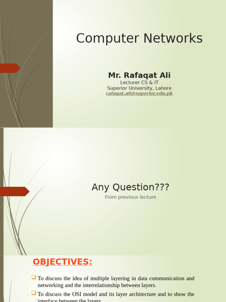 Lecture W3 CN OSI TCP-IP Suite | PDF | Osi Model | Computer Network