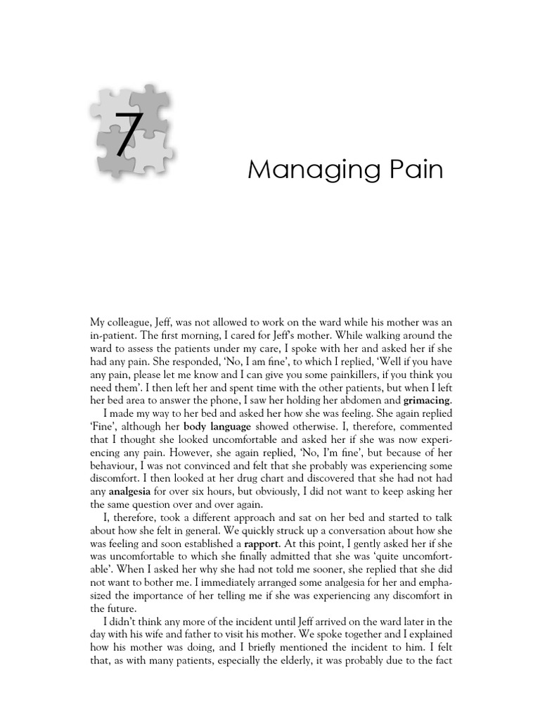 Reading Managing Pain FZS | PDF | Pain | Communication