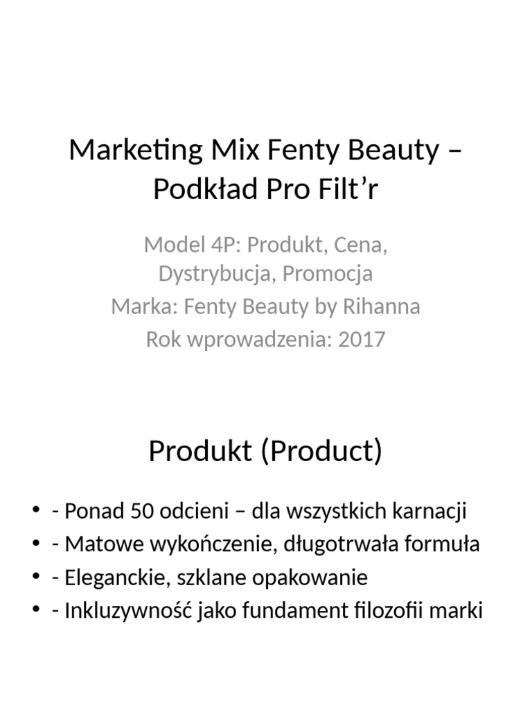 Marketing Mix Fenty Beauty | PDF