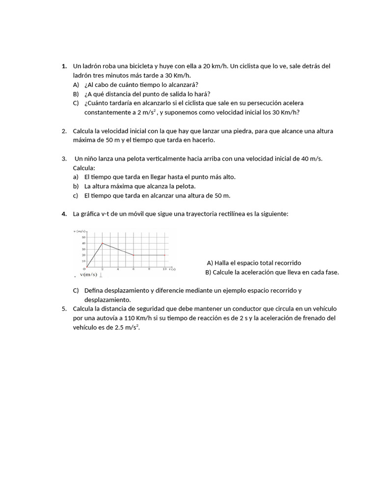Repaso cinemática (1) | PDF