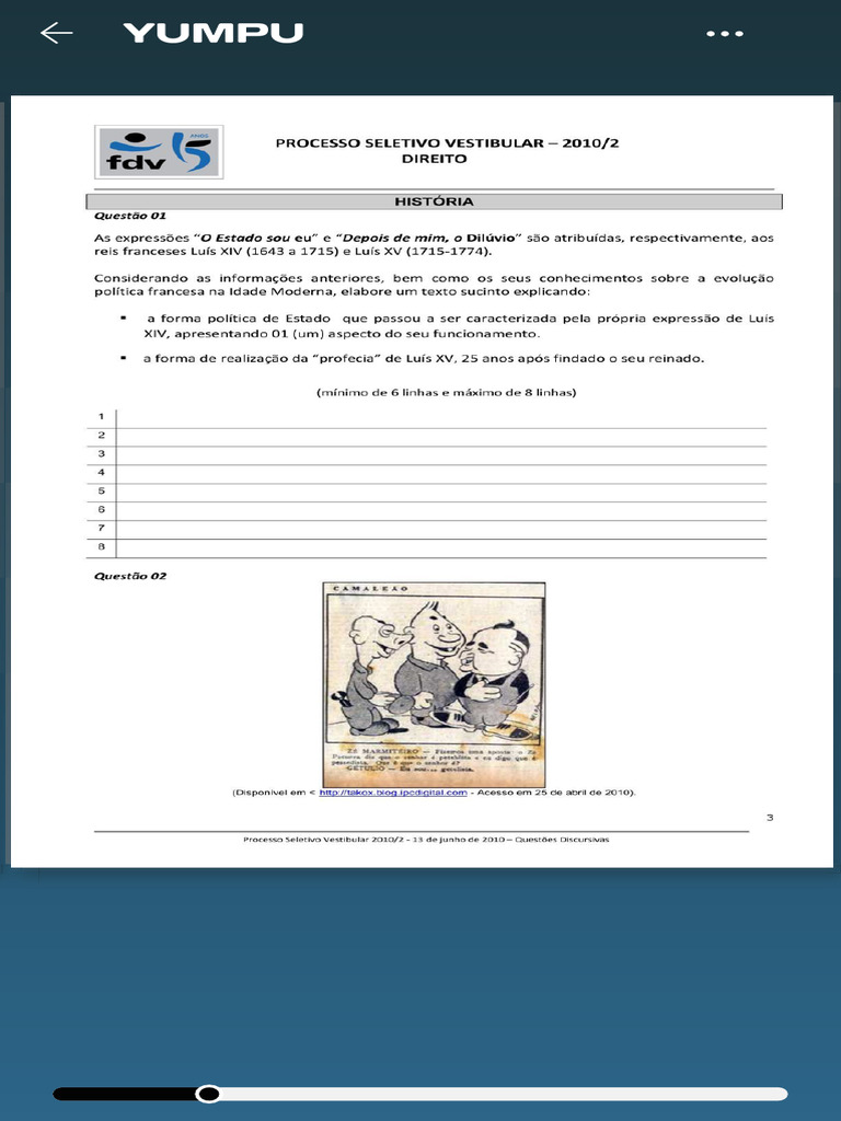 Prova Discursiva - FDV 2 | PDF