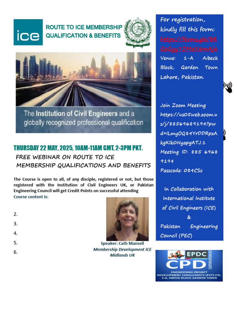 Flyer Webinar On Route To ICE Membership Qualifications and Benefits On ...