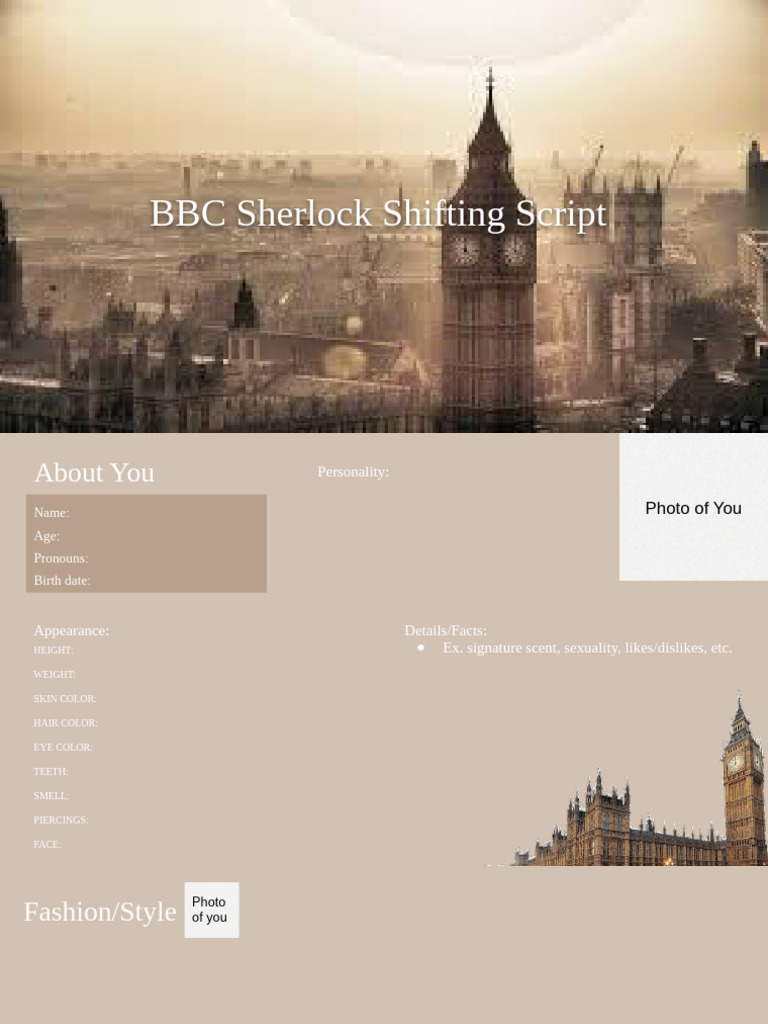 Sherlock Shifting Script Template | PDF