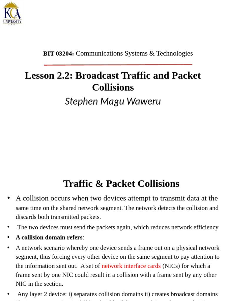 L2-2 Broadcast Traffic and Packet Collisons in A LAN | PDF | Computer ...