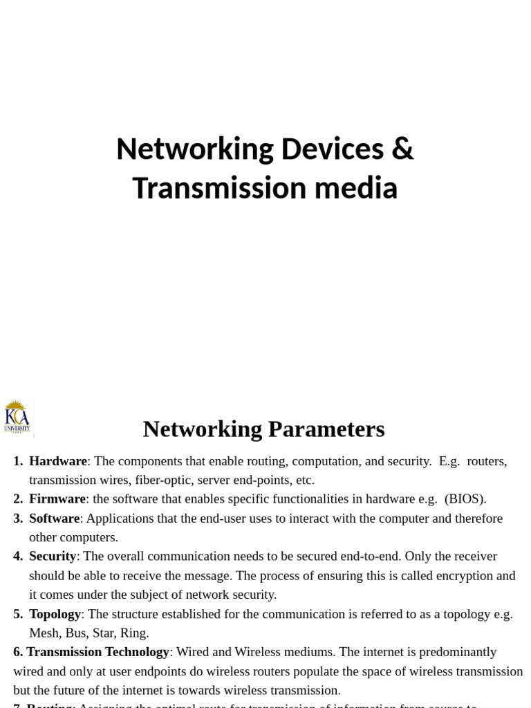 L1-2 Networking Devices Transmission Media | PDF | Network Topology | Computer Network