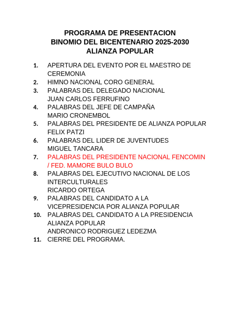 Programa Lunes 19.5.25 | PDF