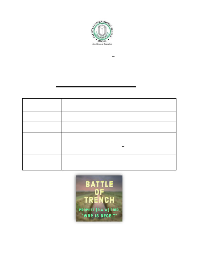 Battle of Trench: Key Events and Impact | PDF | Muhammad | Medina