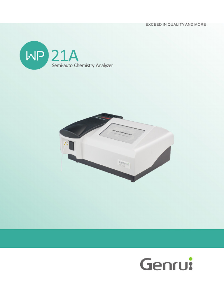 Semi-Auto Chemistry Analyzer 21A Specs | PDF