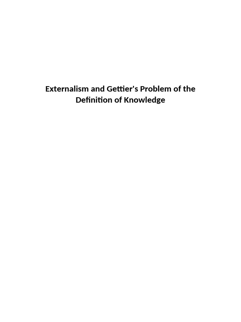 Gettier's Challenge to Knowledge Definition | PDF