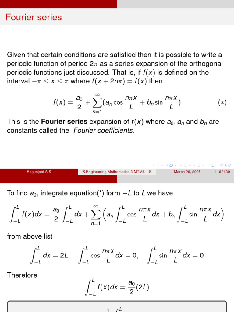 Fourier Series, Engineering Mathematics | PDF | Fourier Series ...