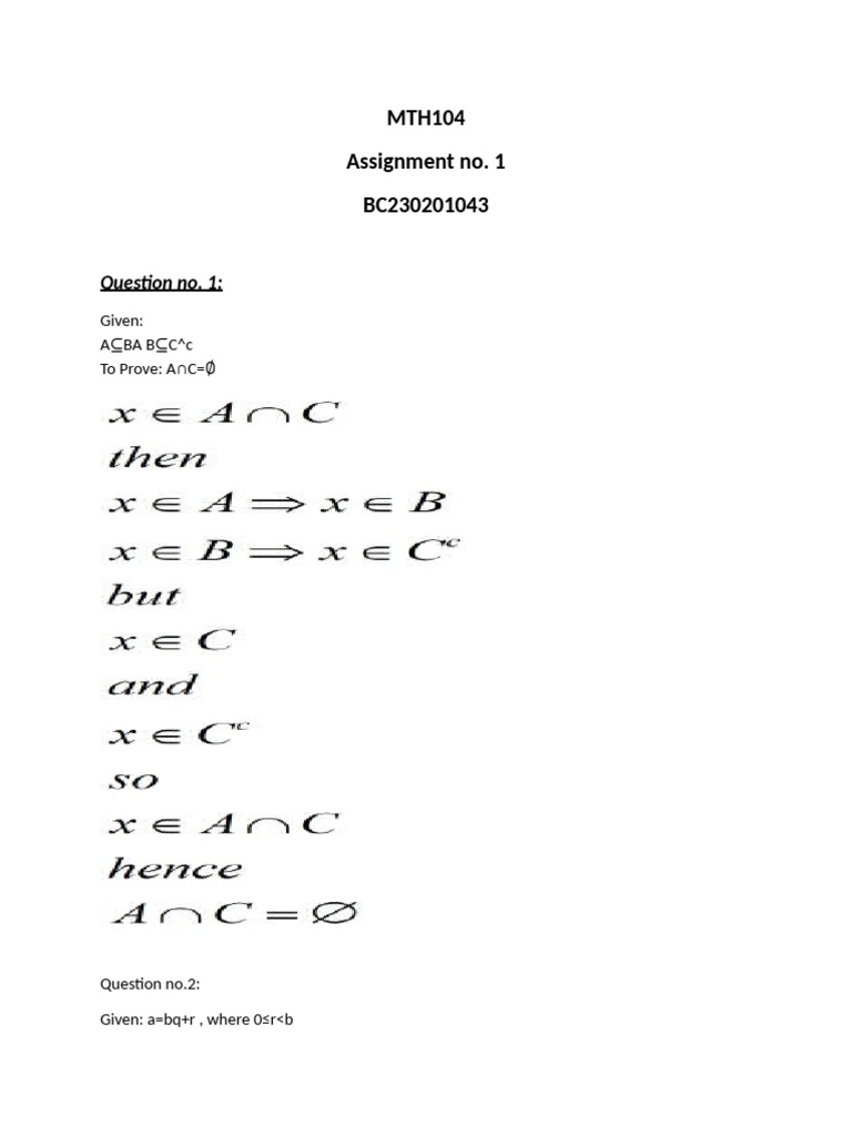 MTH104 Assignment 1 2025 | PDF