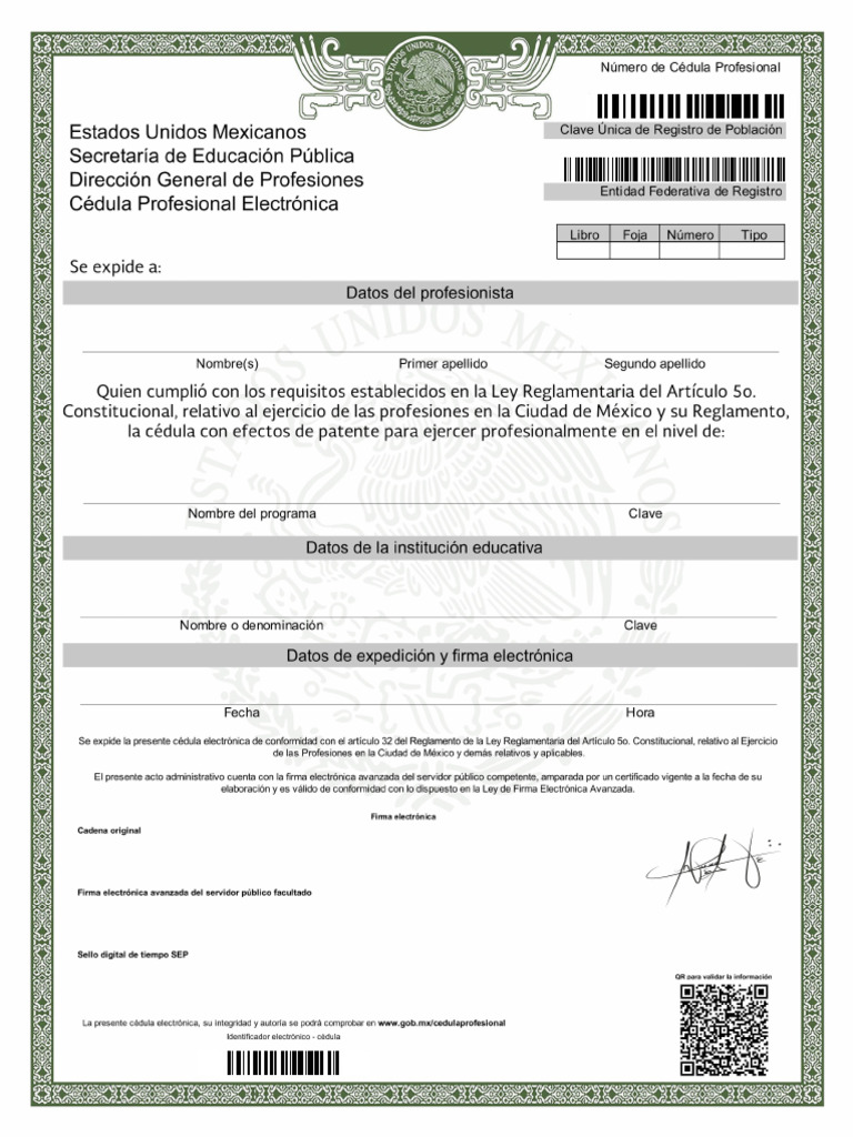 Cedula Licenciatura | PDF | Gobierno