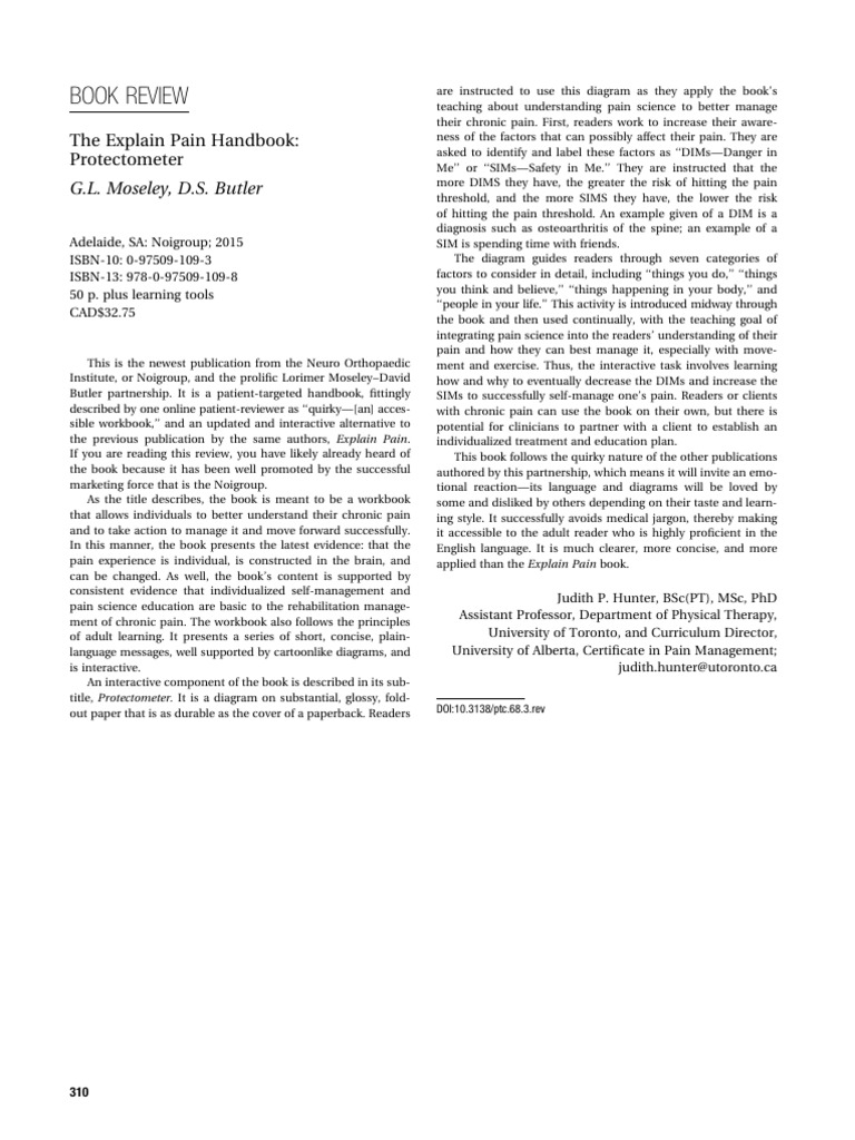 The_Explain_Pain_Handbook_Protectometer | PDF | Psychology | Cognition