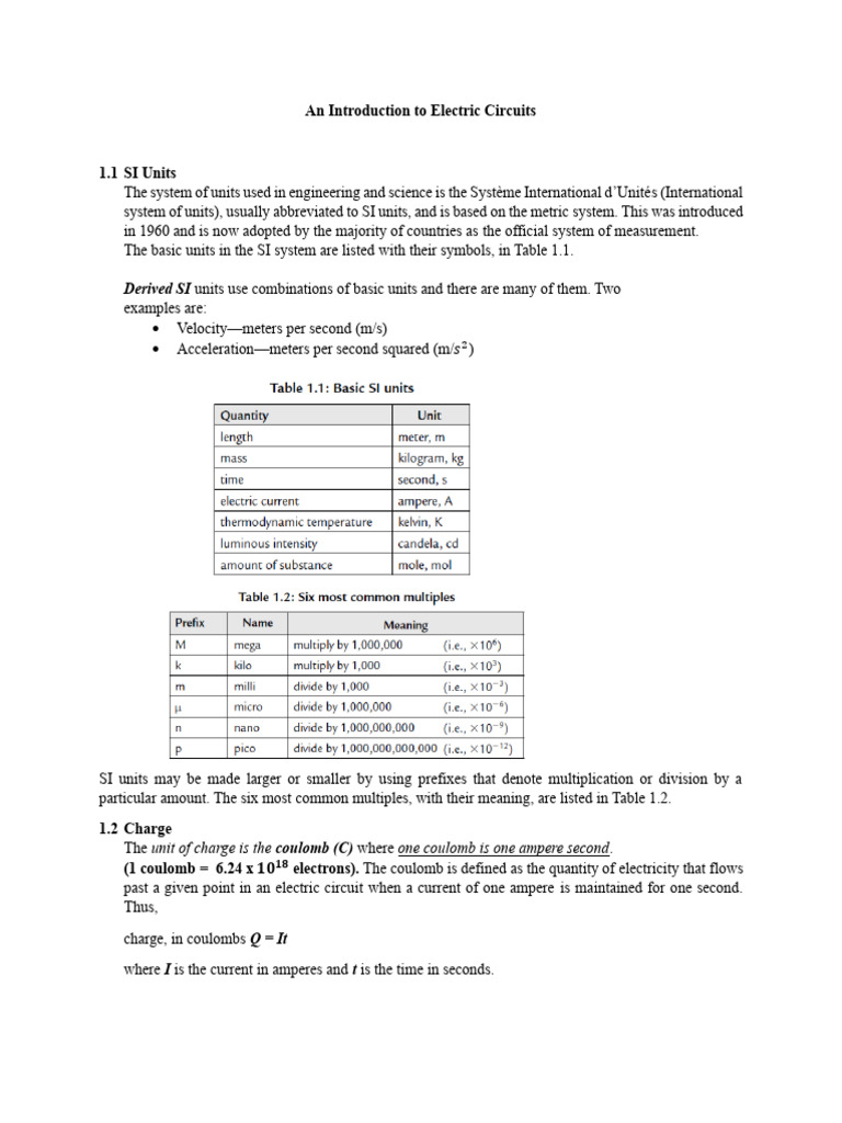 2 - An Introduction To Electric Circuits | PDF | International System ...